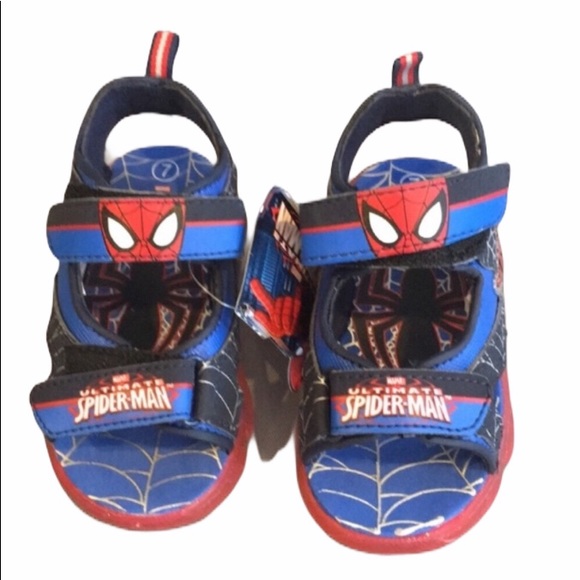 Spiderman | Shoes | Spiderman Lightup Velcro Sandals Blue Red 7 | Poshmark